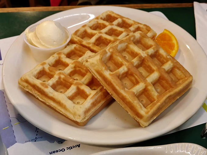 Belgian waffles with the structural integrity to support a proper amount of butter and syrup&mdash;architecture you can eat.
