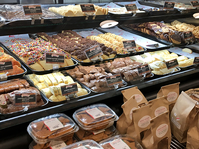 The biscotti display that launched a thousand coffee breaks. Chocolate-dipped, sprinkle-topped, or classic almond&mdash;resistance is futile.