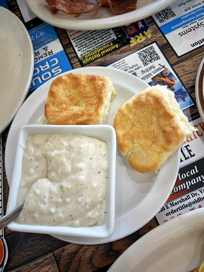 Fluffy biscuits drowning in peppery sausage gravy&mdash;the Southern comfort food equivalent of a warm hug from your favorite aunt.