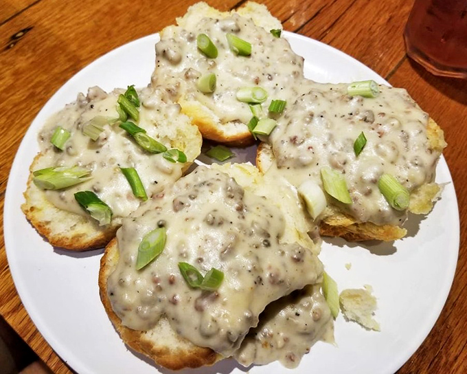 These biscuits and gravy aren't just breakfast &ndash; they're an edible Southern hug that whispers, "Honey, everything's gonna be alright."