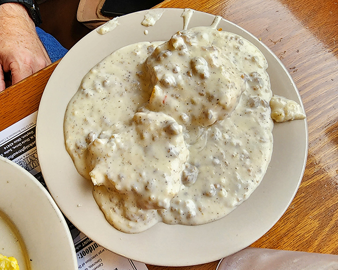 Biscuits and gravy so rich and creamy, they've probably prevented more Ohio divorces than marriage counseling.