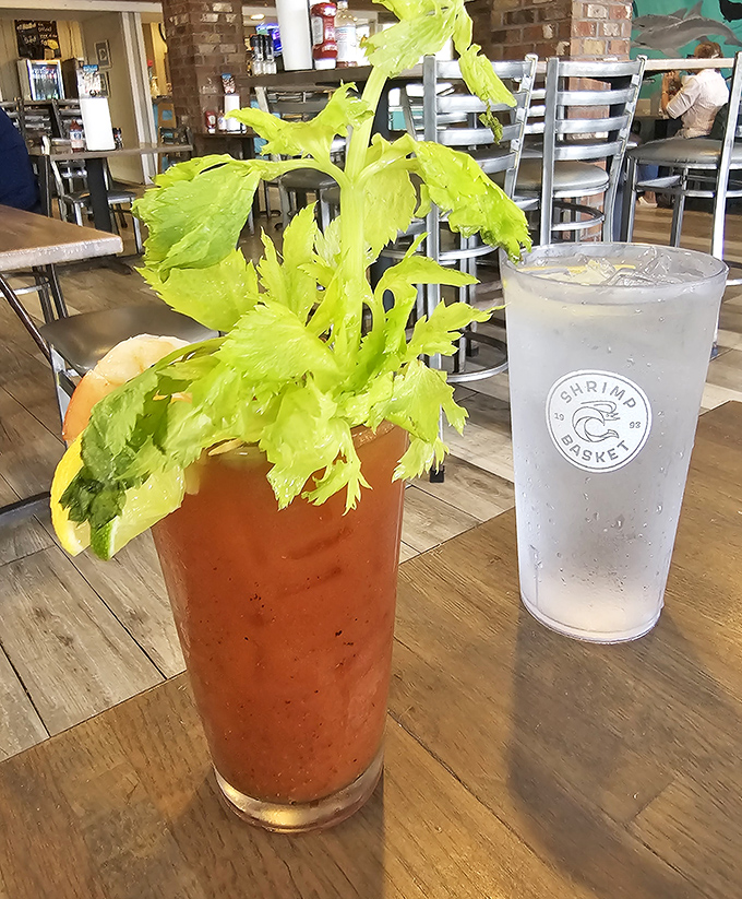 That Bloody Mary is practically a salad on top of a drink, which totally counts as healthy eating.