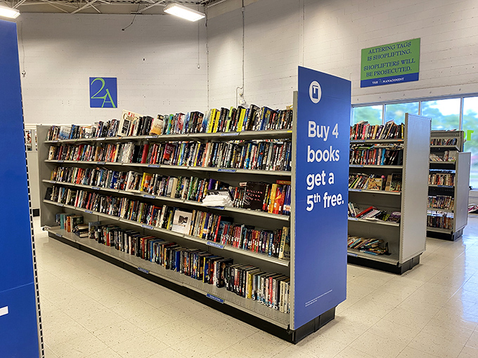 The literary corner offers a "buy 4 books, get a 5th free" deal &ndash; because the only thing better than a bargain book is a free one.