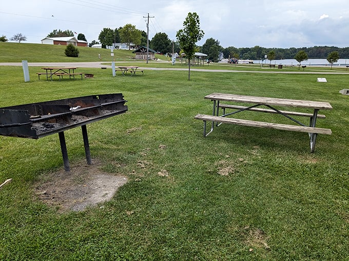 Branch County Memorial Park offers picnic tables and grills where family gatherings cost nothing but create memories worth millions.