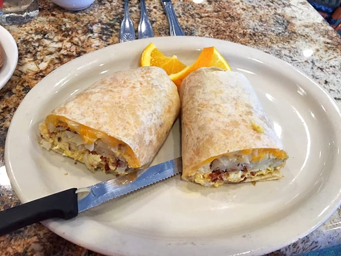 Breakfast burritos should always be this stuffed&mdash;a flour tortilla barely containing its treasure of eggs, potatoes, and morning deliciousness.