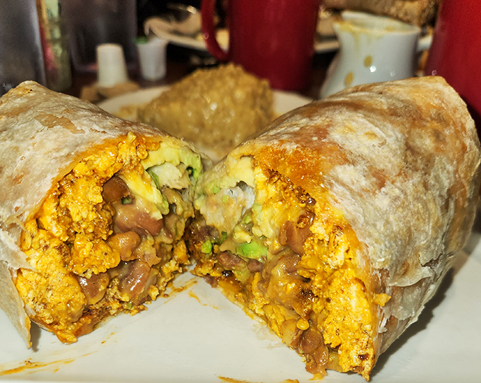 This breakfast burrito isn't just a meal&mdash;it's a hand-held festival of flavors with beans, eggs, and avocado playing the headliners.
