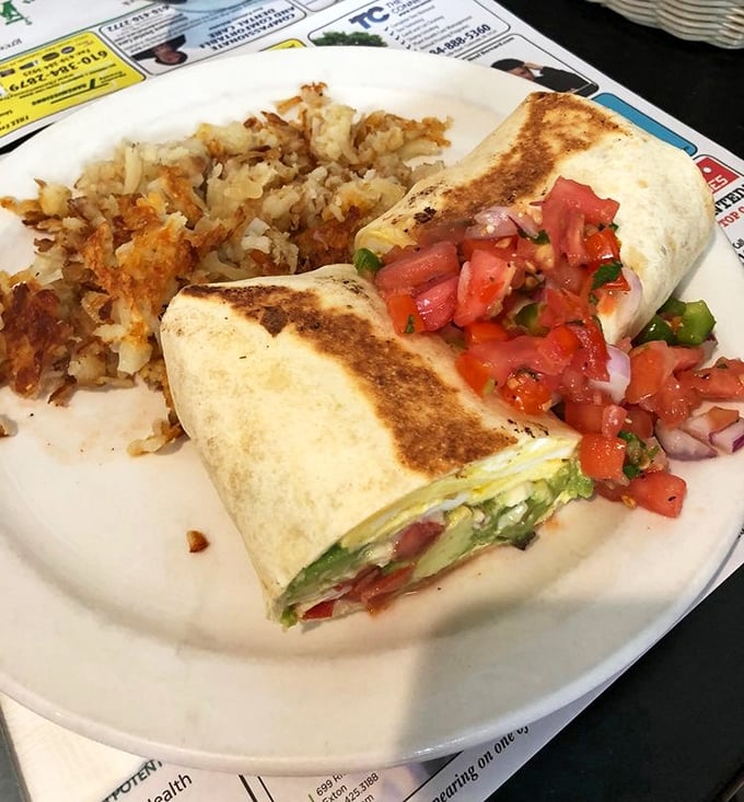 Breakfast burritos: where morning ingredients hold an emergency meeting wrapped in a warm tortilla blanket.