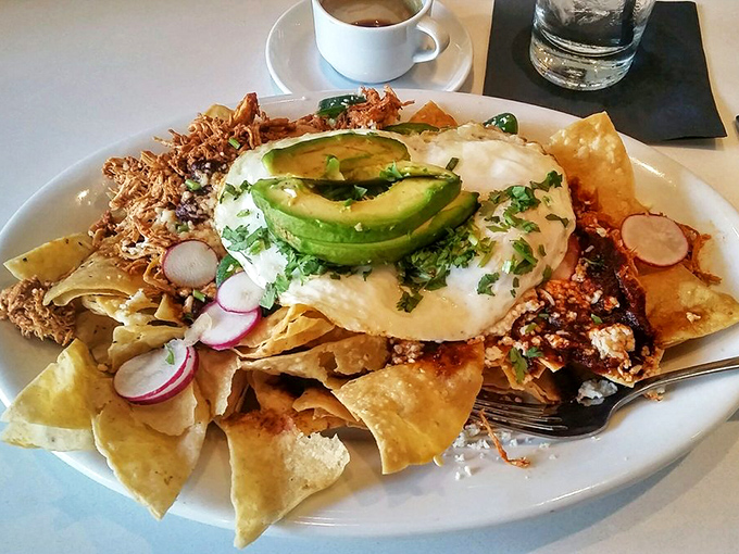 Breakfast nachos: proof that someone in the kitchen understands what we truly want at 11am on a Sunday. Hangover cure level: expert.