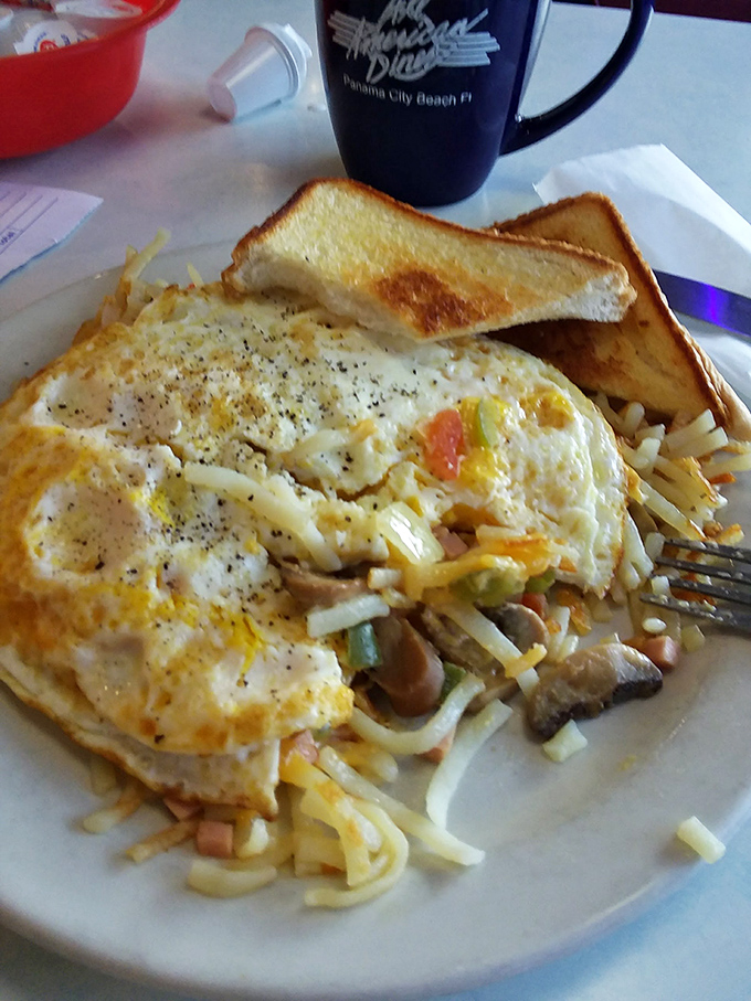 Eggs, hash browns, and toast&mdash;the holy trinity of breakfast executed with diner precision and zero pretension.