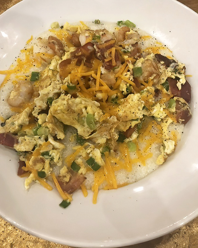 Not your grandma's grits (though she'd approve)&mdash;loaded with eggs, cheese, and savory additions that transform this Southern staple into a New Jersey masterpiece.