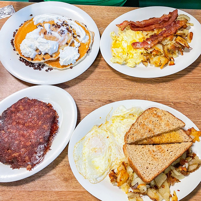 The breakfast spread that answers the eternal question: "Why choose one delicious thing when you can have four?"