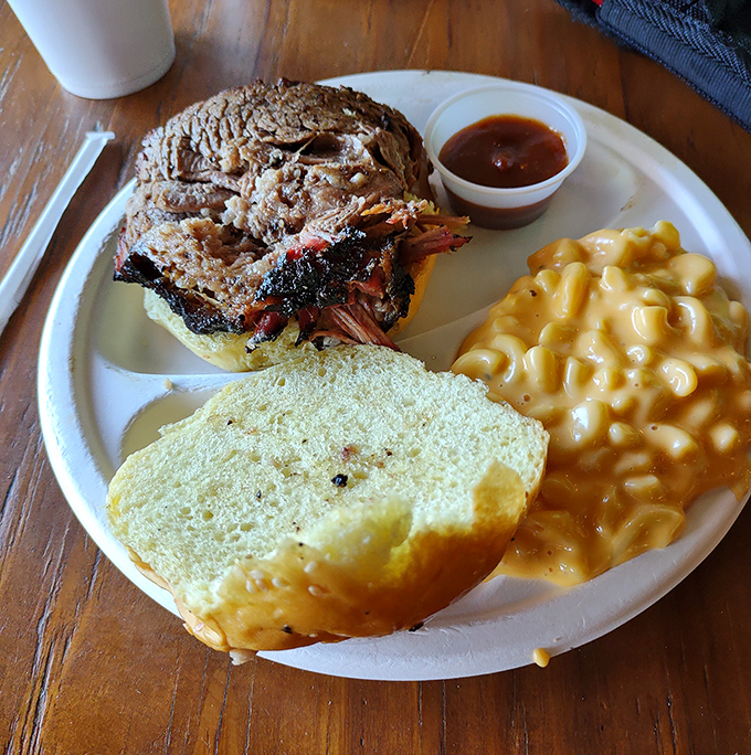 A sandwich that requires both hands and your full attention. The bread is just transportation for what really matters here.