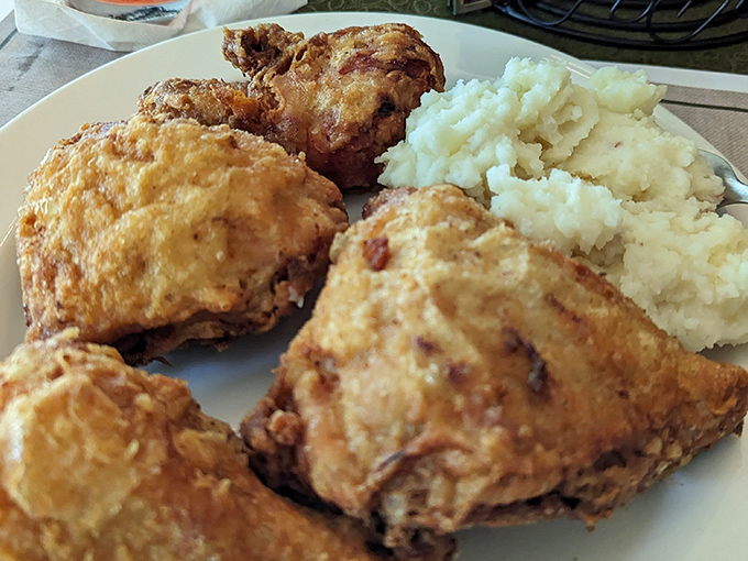 Broasted chicken and mashed potatoes&mdash;the comfort food equivalent of a warm hug from your favorite aunt who never judges your life choices.