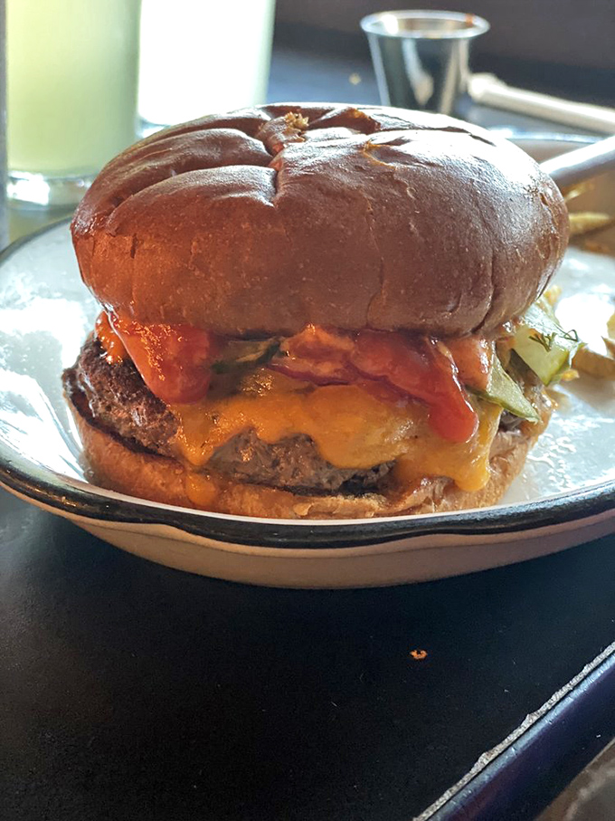 That burger's wearing its pretzel bun like a crown, and rightfully so &ndash; it's royalty here.