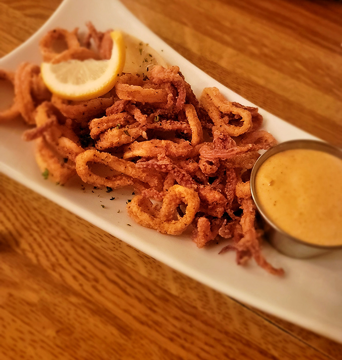 Crispy calamari that actually tastes like something from the ocean rather than the freezer&mdash;a rare and beautiful thing in steakhouse appetizers.
