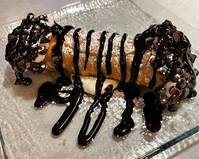 This cannoli isn't just dessert, it's therapy &ndash; chocolate-dipped ends and powdered sugar creating the ultimate stress-relief system.