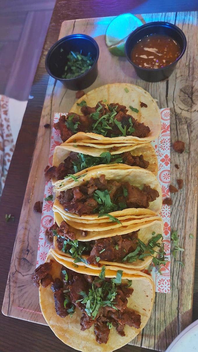 These tacos aren't just food&mdash;they're edible art, with each component playing its part in a perfectly orchestrated flavor fiesta.