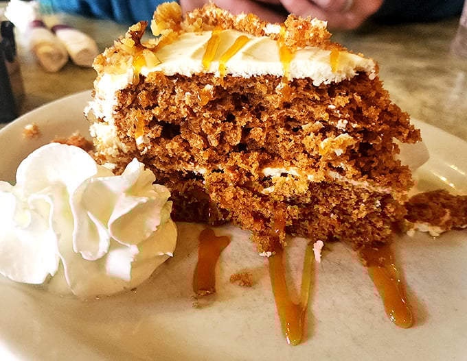 Carrot cake so moist it makes other desserts question their life choices and career paths.