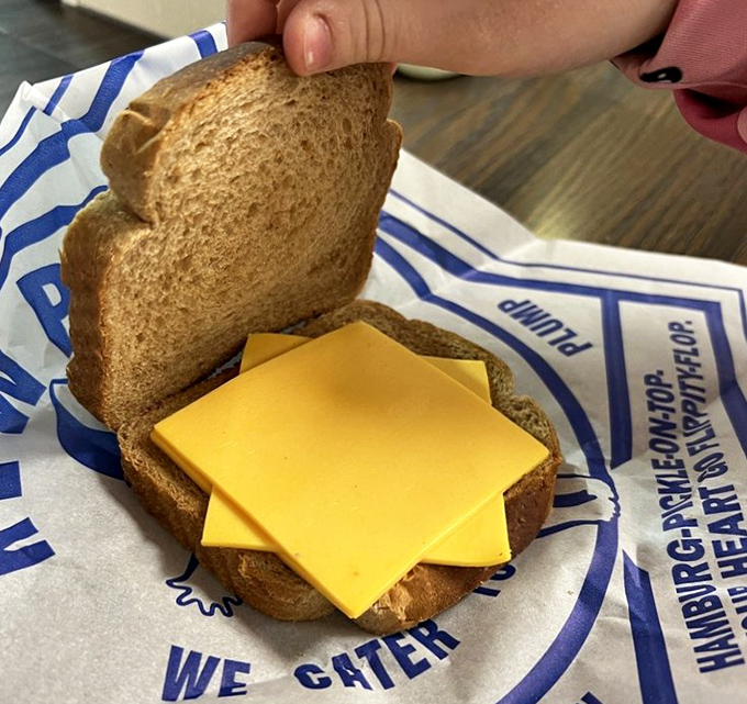 The humble cheese sandwich&mdash;proof that sometimes the simplest pleasures are the most satisfying, especially when served on fresh bread with perfectly melted American.