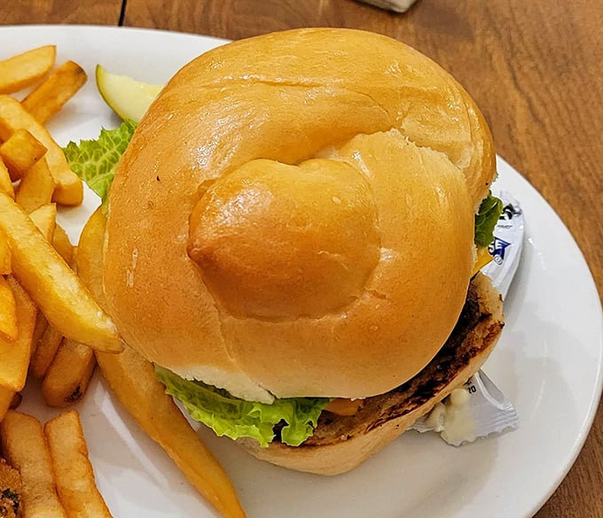 A burger that doesn't need fancy toppings or a clever name&mdash;just honest ingredients stacked on a bun that's clearly been baked with love.