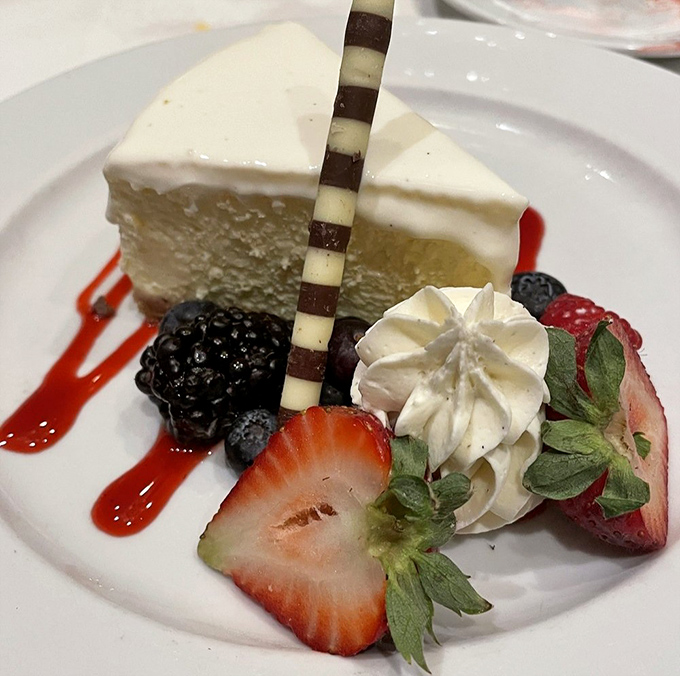 Cheesecake that strikes the perfect balance between dense and creamy, with berries that add just enough tartness to keep you coming back for "one more bite."