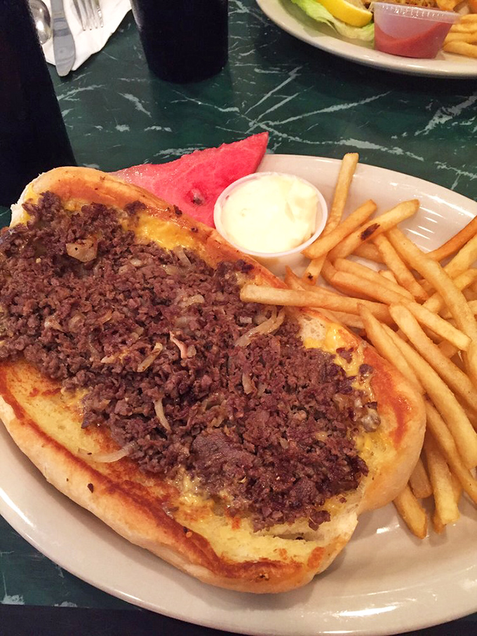 A cheesesteak that doesn't need Philadelphia's permission&mdash;topped with perfectly seasoned meat on a roll that's both sturdy and yielding.
