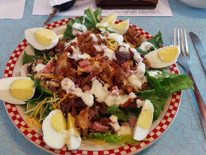 A chef salad that makes eating greens feel like cheating on your diet. Those hard-boiled eggs are the backup singers to bacon's lead vocal.