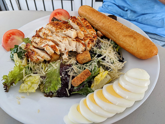 A Caesar salad that Julius himself would approve of&mdash;grilled chicken perfectly positioned like it's posing for its Instagram debut.