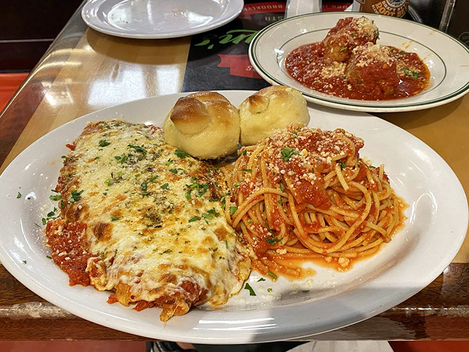 When chicken parm and spaghetti share a plate, it's not just dinner&mdash;it's a beautiful Italian love story unfolding before your eyes.