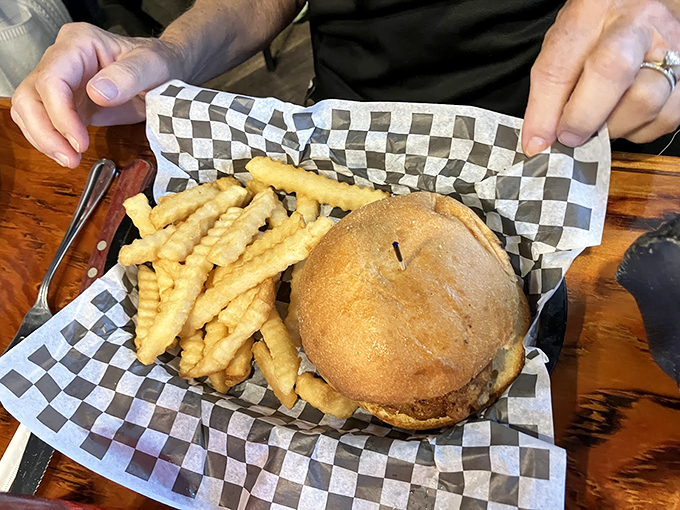 When a sandwich requires structural engineering to contain all that crispy chicken goodness, you know you're in for something special.