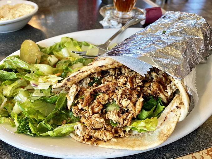 Chicken shawarma wrapped tight and packed with flavor, because sometimes poultry deserves the star treatment too.
