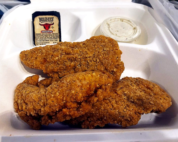 Even the chicken strips deserve respect here&mdash;crispy, golden-brown perfection that would make Colonel Sanders rethink his secret recipe.