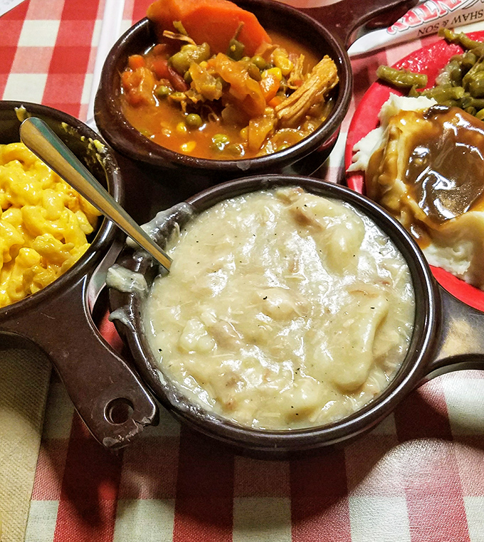 Bubbling pots of comfort: Chicken and dumplings that grandmother would approve of, mac and cheese that defines childhood, and vegetable stew that makes eating healthy a pleasure.