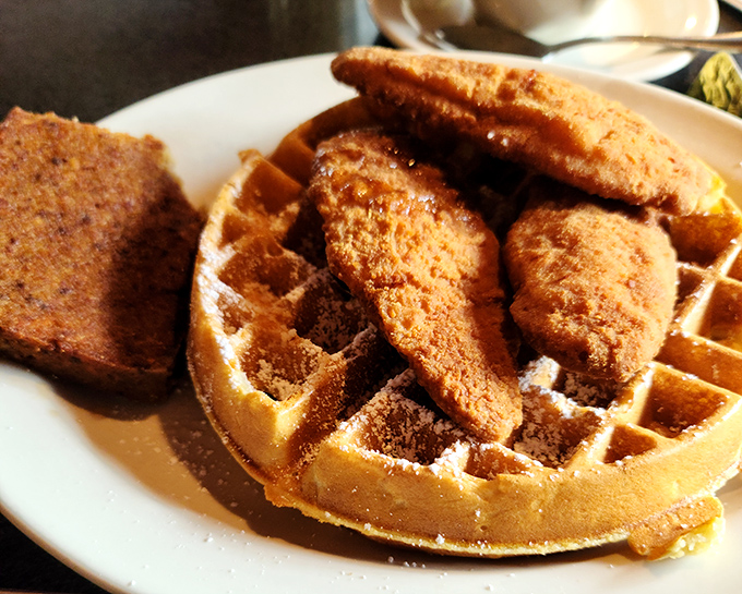 Chicken and waffles &ndash; the breakfast-lunch alliance that proves opposites really do attract. Sweet, savory, and worth every delicious calorie.