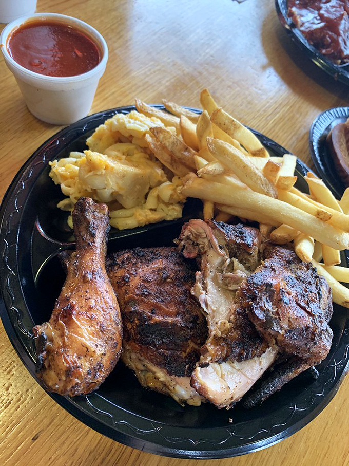 Chicken that proves Bob Sykes isn't just a one-trick pony. That mahogany skin is a crispy, smoky envelope delivering juicy perfection with every bite. 