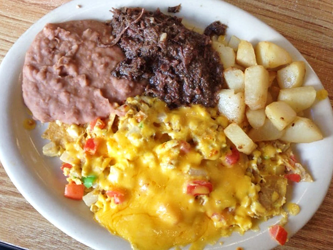 Chilaquiles that transform yesterday's tortillas into today's masterpiece of comfort food engineering.