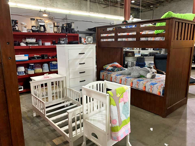 From crib to bunk bed, the children's furniture section offers gently-used pieces for growing families with shrinking budgets.