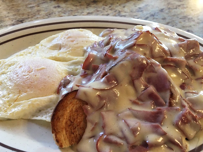 Chipped beef and gravy blankets eggs and toast like a warm Southern hug&mdash;comfort food that whispers, "Diet? What diet?"