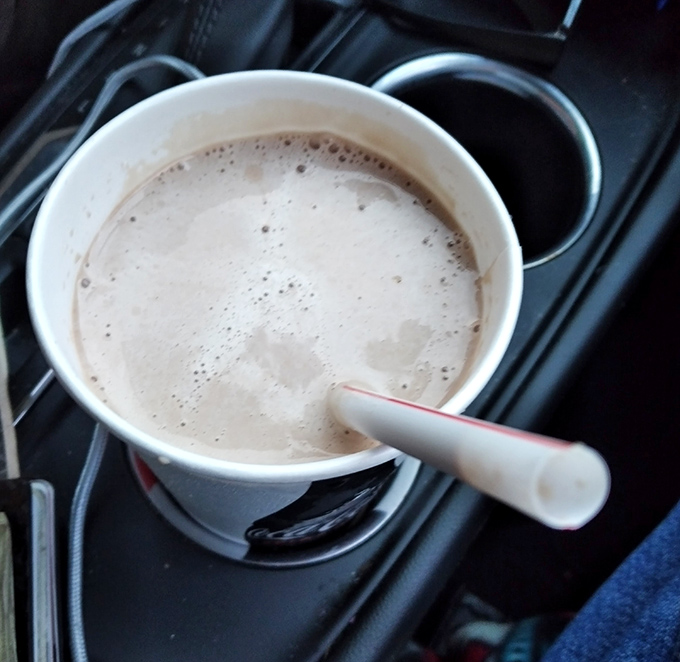 This chocolate milkshake isn't just a drink, it's a commitment. Thick enough to require serious straw skills but worth every bit of effort.