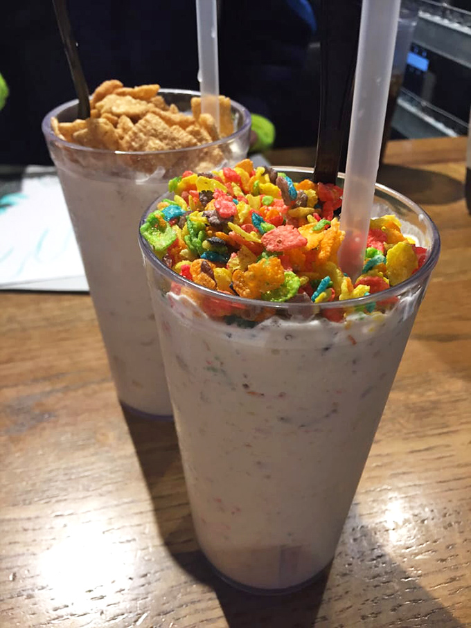 Cereal-topped shakes that transform childhood breakfast memories into grown-up indulgences. Nostalgia never tasted so creamy and colorful.