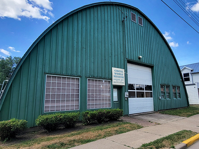 The Circus World Museum's distinctive curved-roof building houses costumes that tell stories of sequined glory days when the circus was America's premier entertainment.