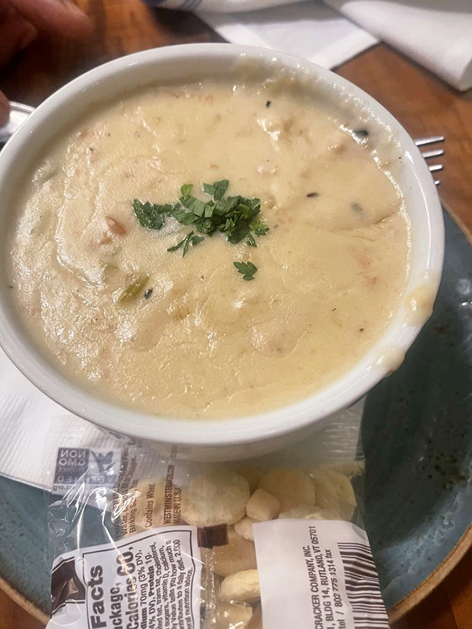 Clam chowder that could make a New Englander weep with joy. Creamy, rich, and loaded with tender clams&mdash;comfort in a bowl.