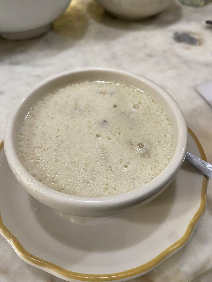 The famous Boston clam chowder &ndash; creamy, not gloppy; rich, not heavy. Each spoonful is like a warm hug on a foggy San Francisco day.