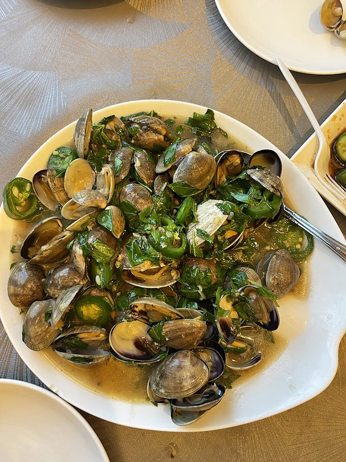 These clams aren't just swimming in sauce&mdash;they're performing synchronized flavor ballet in a broth so good you'll contemplate drinking it directly from the plate.