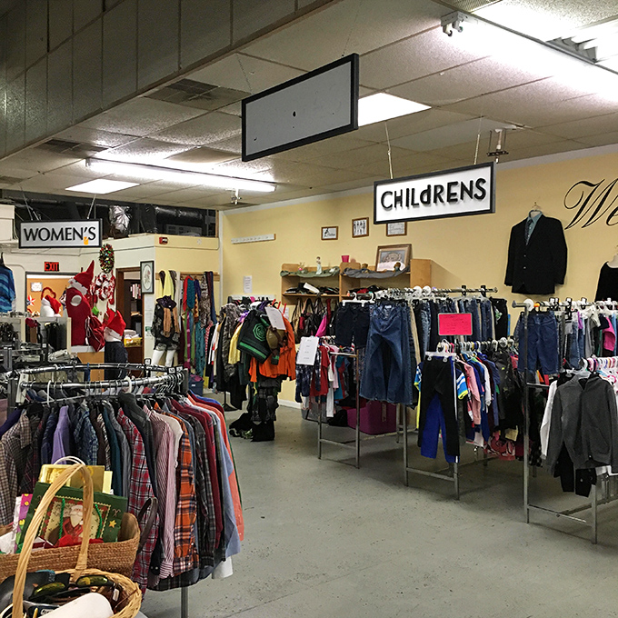 Department store-worthy organization makes browsing a pleasure, with clear signage directing you to women's and children's clothing sections.