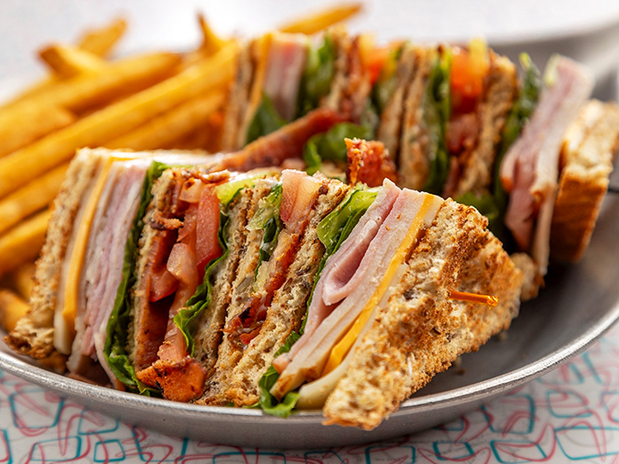The club sandwich at Kroll's stands tall and proud, layers of goodness stacked higher than a North Dakota snow drift in January.