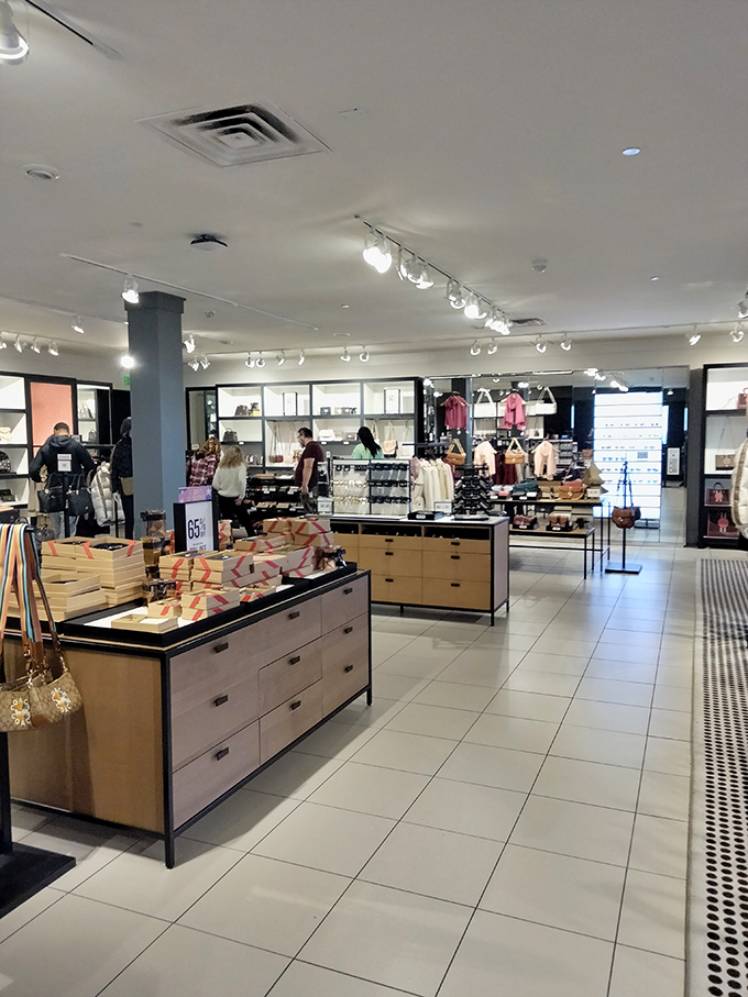 Clean lines and modern displays create a shopping experience that feels luxurious even when the price tags tell a much friendlier story.