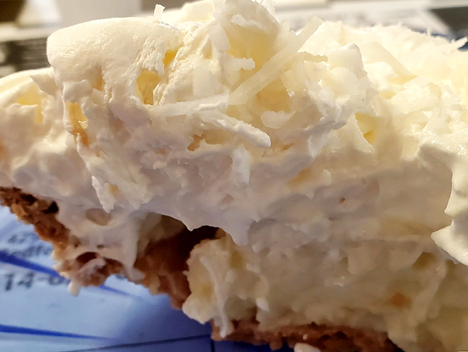 Coconut cream pie so heavenly it makes you wonder if clouds are just desserts waiting to be discovered.