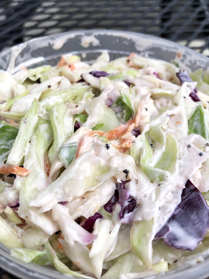 Coleslaw that actually deserves a place on your plate. This isn't your grandma's soggy cabbage &ndash; it's the perfect palate cleanser between bites of smoky heaven.