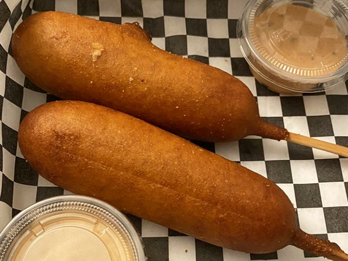 Crispy, golden-brown perfection on a stick. Proof that sometimes the simplest pleasures are the most satisfying.